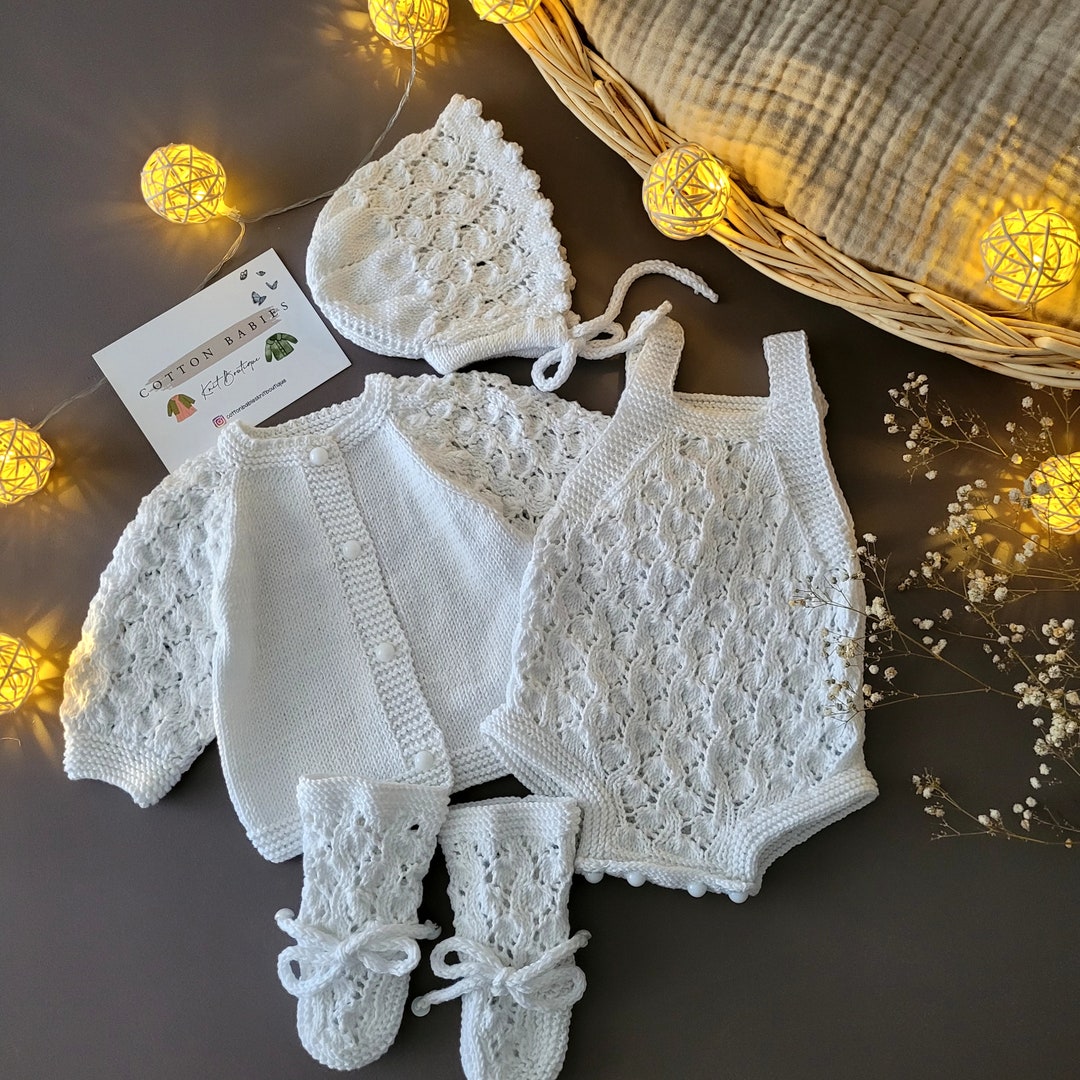 Newborn Baby Homecoming Outfit, Knitted Newborn Outfit, Knitted Baby ...