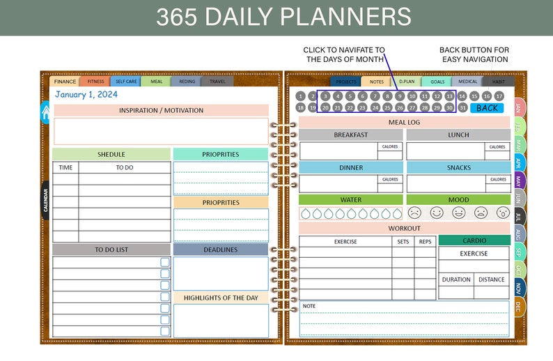 Digital Planner 2024 & 2025 / Goodnotes Planner / Daily and Monthly ...