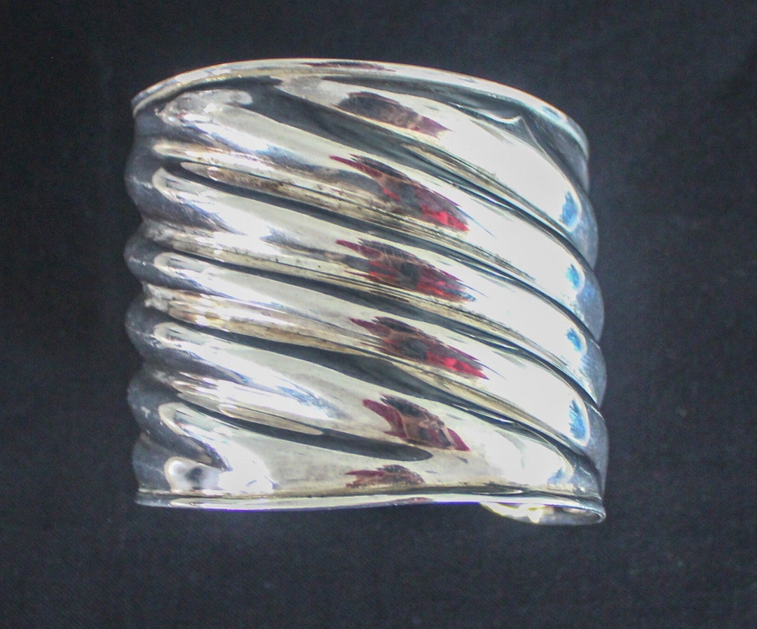 Wide Silver Cuff Plain - Etsy