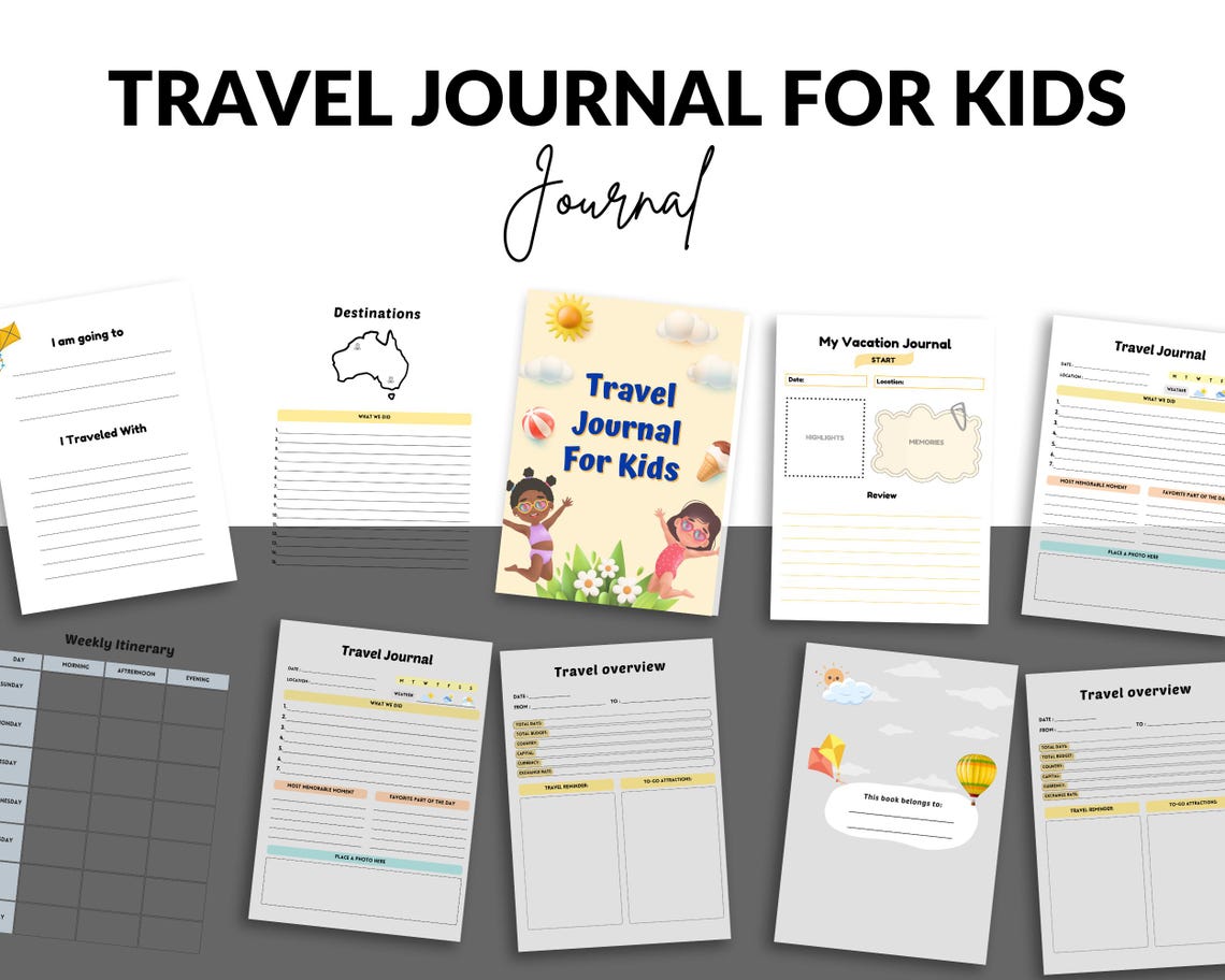Travel Journals for Kids - Fun Travel Diary for Children, Adventure ...
