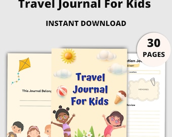Kids Travel Journal: Fun Adventure Diary, Road Trip Activity Book - Etsy