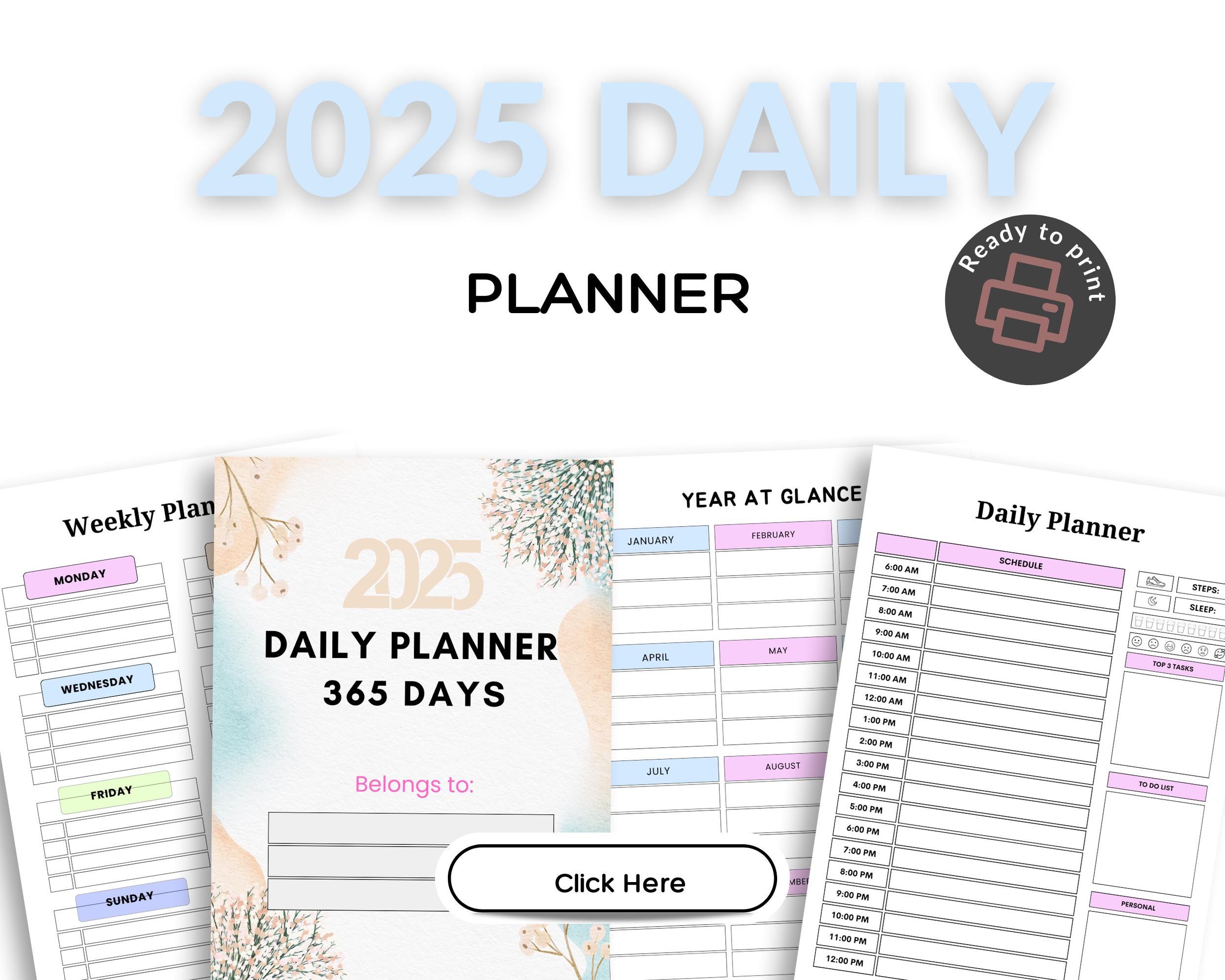 2025 Daily Planner 365 Days - Etsy
