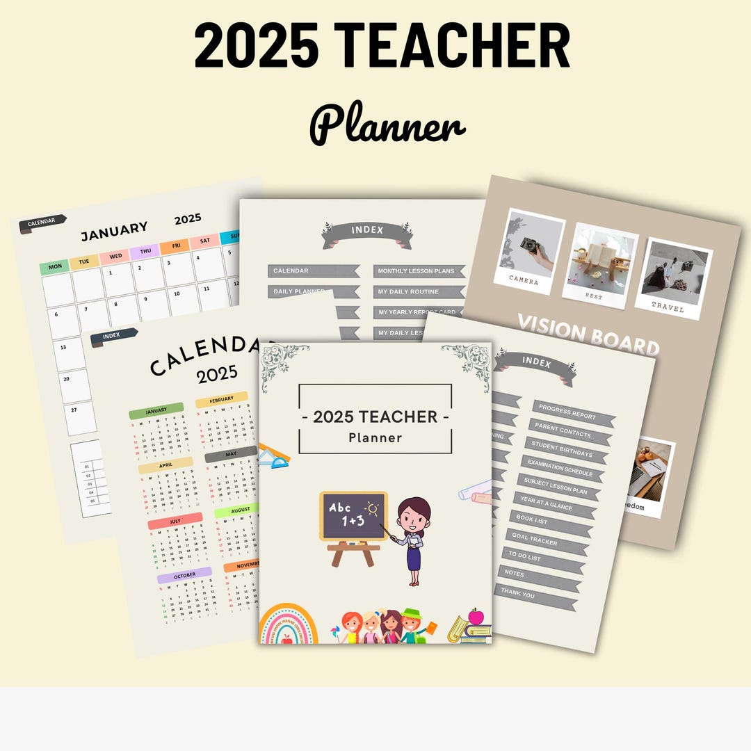 2025 Teacher Planner – Digital, Editable, Monthly & Weekly Planning ...