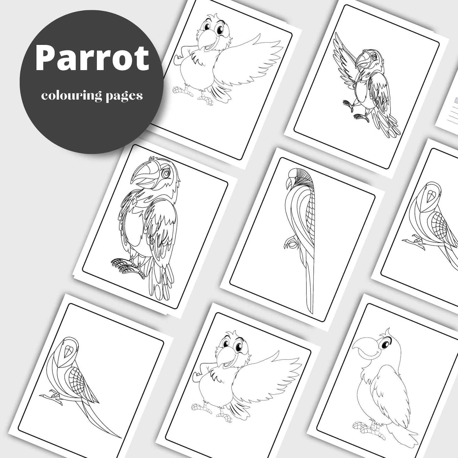 Parrot Coloring Pages | Printable Parrot Coloring Sheets for Kids ...