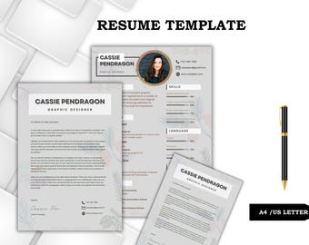 Modern Resume Template: Editable CV Design (digital Download) - Etsy