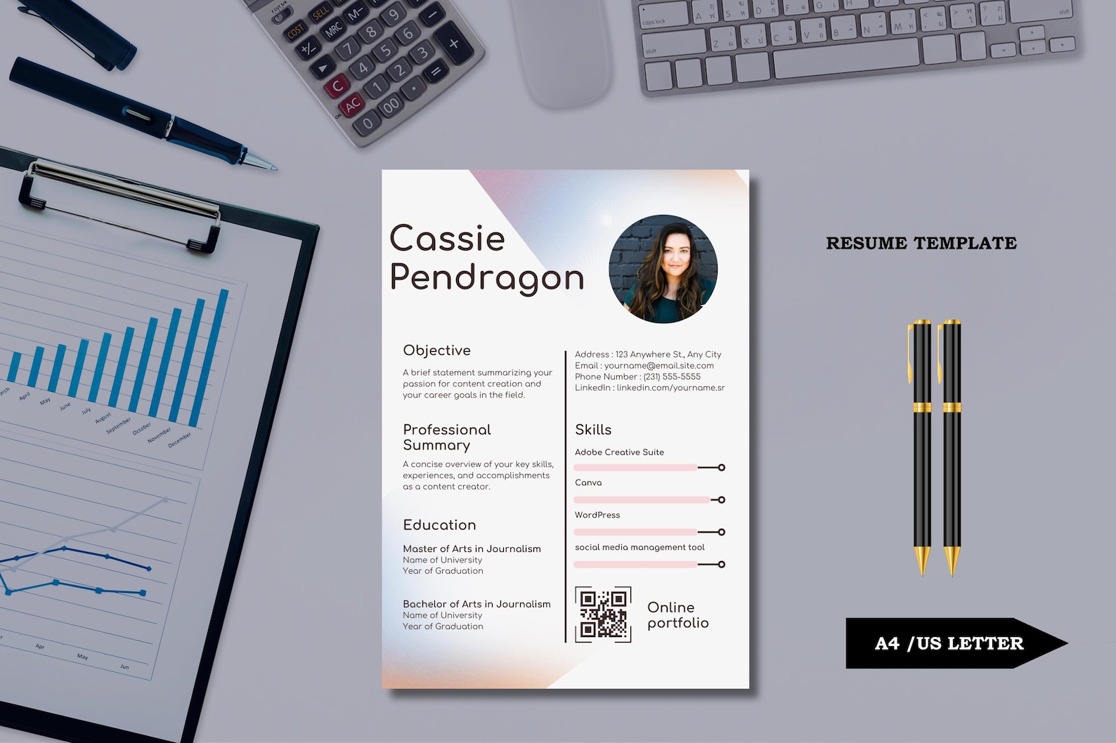 Modern Resume Template: Editable CV Design (digital Download) - Etsy