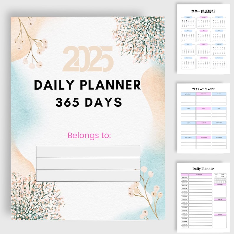 2025 Daily Planner 365 Days - Etsy