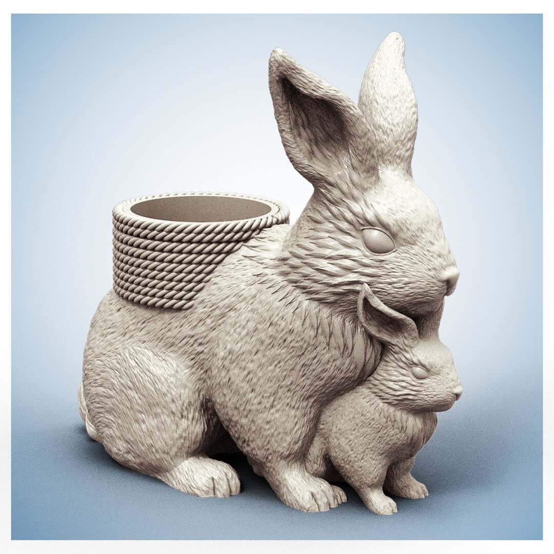 Rabbit Animal Planter - STL Format 3D Printable Ready File - Etsy