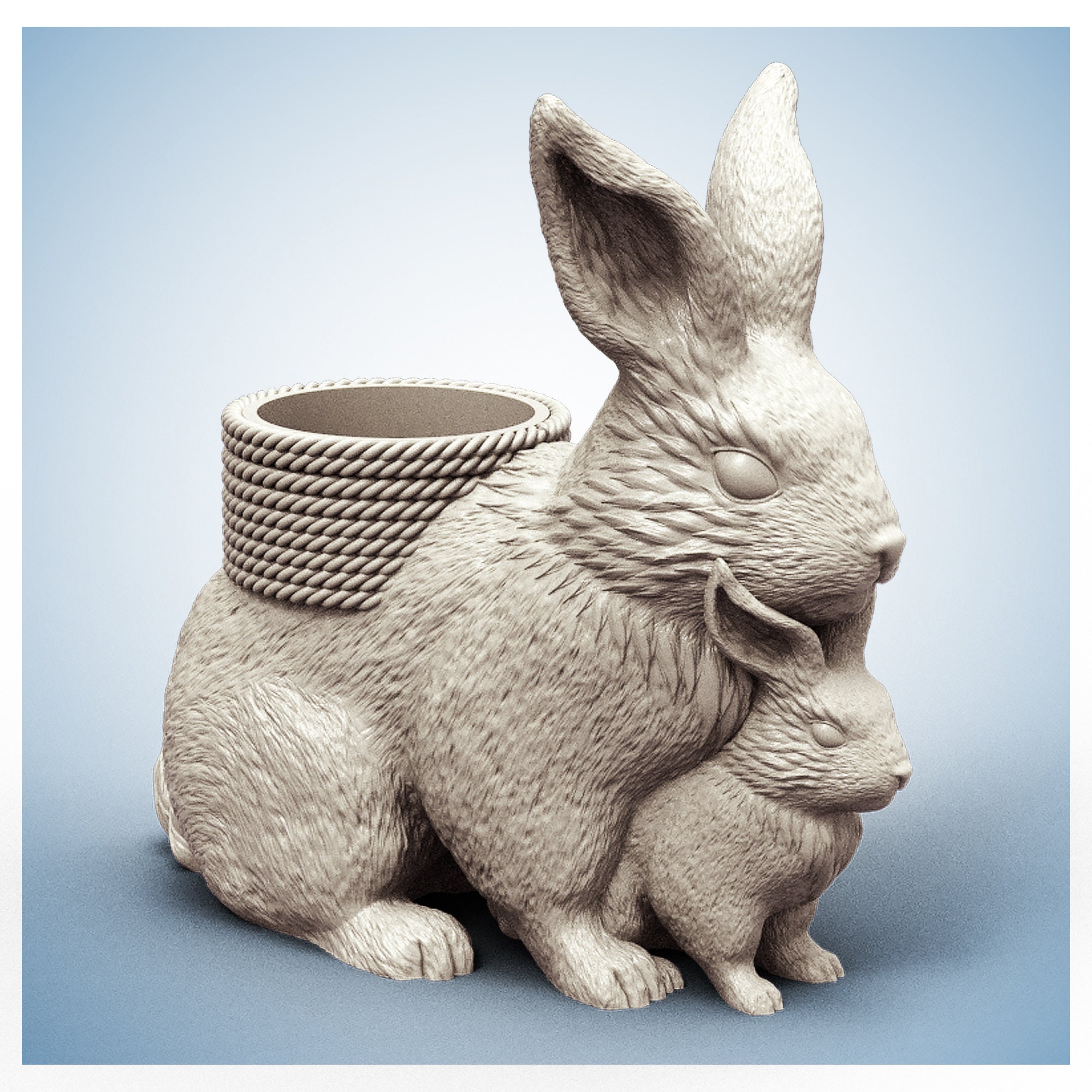 Rabbit Animal Planter STL Format 3D Printable Ready File - Etsy