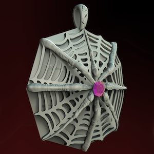 Spooky Horror Halloween Cobweb Seal Pendant Jewelry 3D Printer STL File ...
