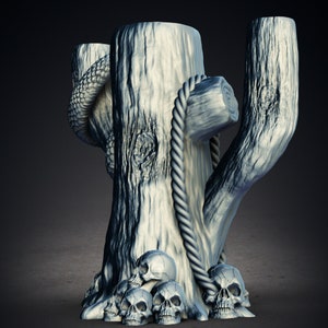 Spooky Horror Halloween Horror Tree Candle Holder 3D Printer STL File ...