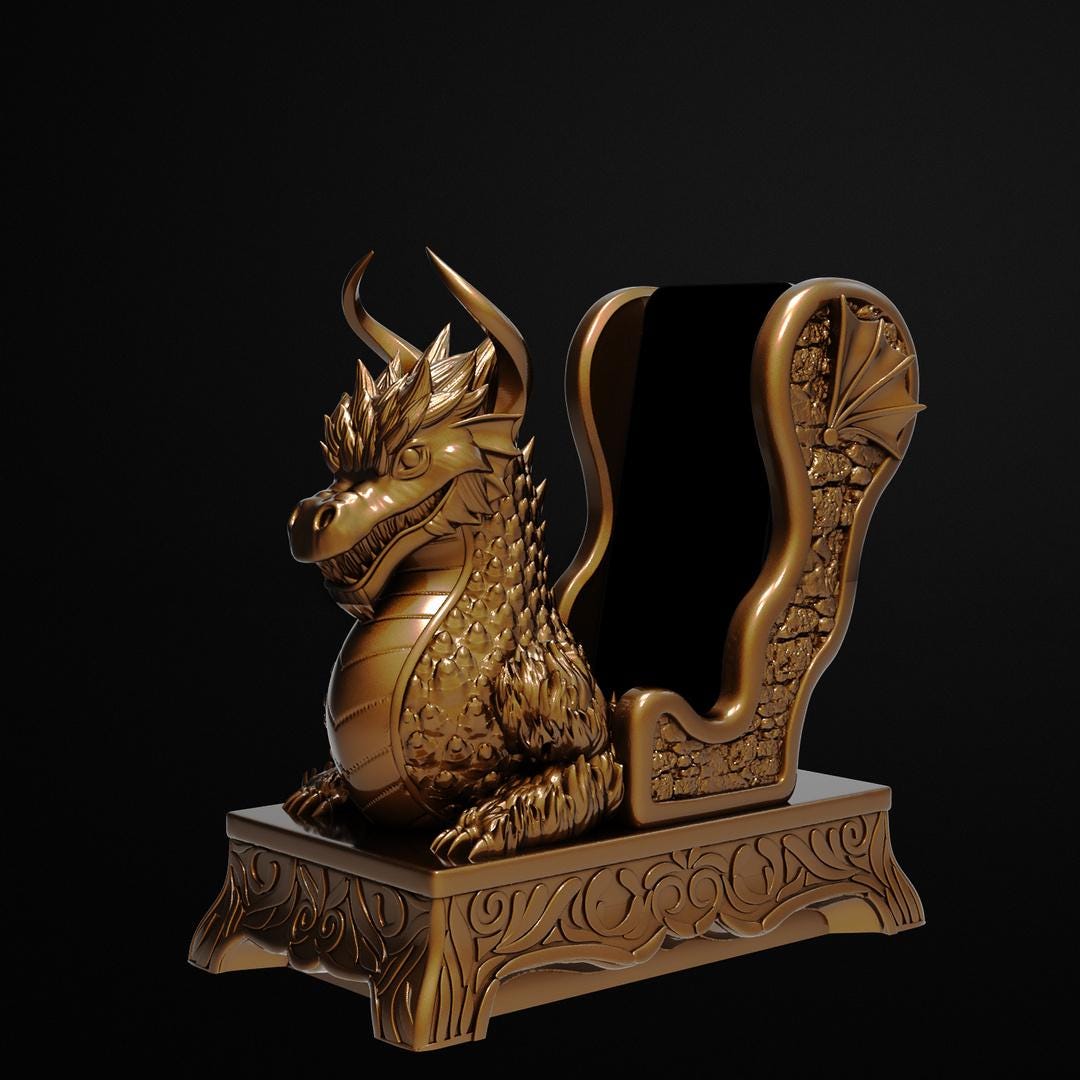 Imperial Throne Dragon Mobile Holder 3D Printable STL File - Etsy