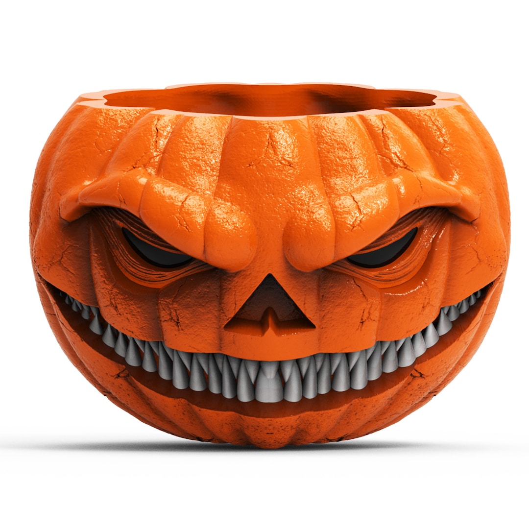 Spooky Horror Halloween Sinister Clown Pumpkin Planter/ Candy Bucket ...
