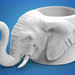 Elephant Head Mug - STL Format 3D Printable Ready File - Etsy