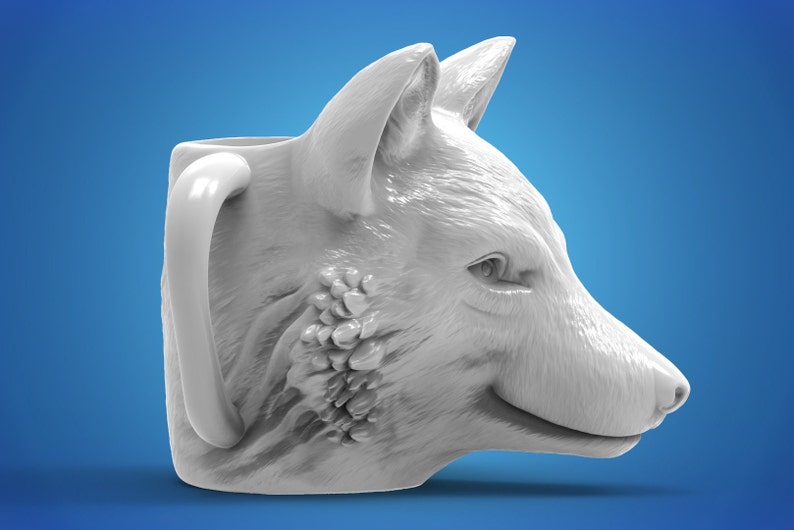 Wolf Head Mug STL Format 3D Printable Ready File - Etsy