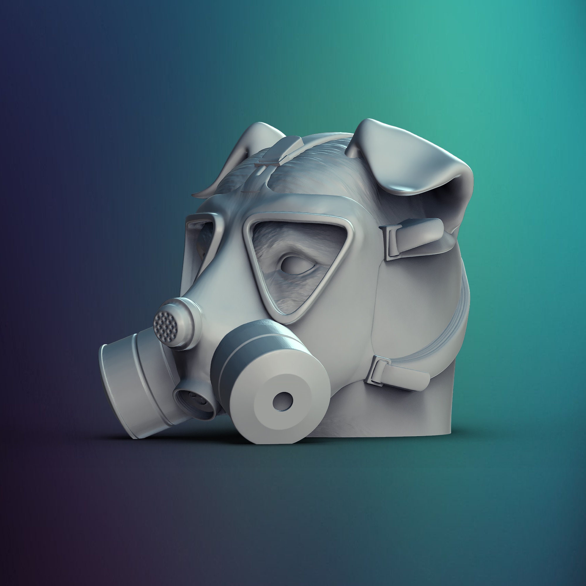 Gas Masked Dog Head Jardog Jarstl File3d - Etsy
