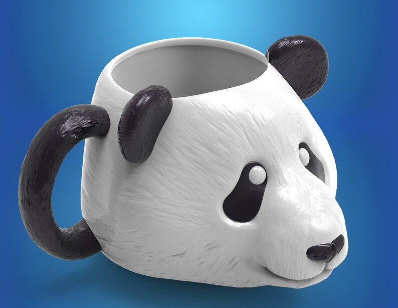Panda Head Mug - STL Format 3D Printable Ready File - Etsy
