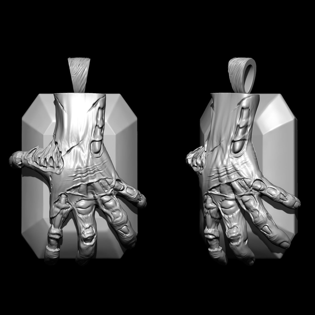 Spooky Horror Halloween Dead Man's Amethyst Pendant Jewelry 3D Printer ...