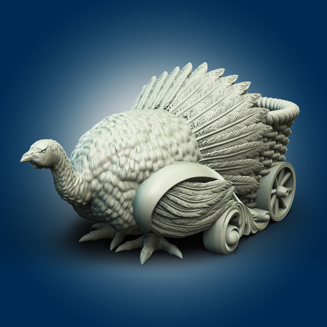 Fantasy Basket Cart Turkey Animal Planter - 3D Printable Ready STL File ...