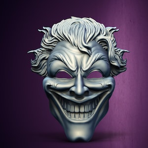 Infernal Jester Joker Male Spooky Mask STL Format 3D Printable Ready ...