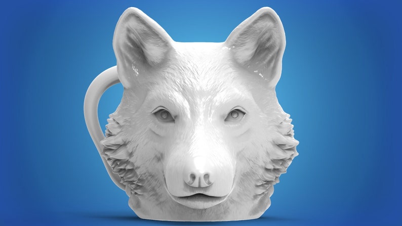 Wolf Head Mug - STL Format 3D Printable Ready File - Etsy