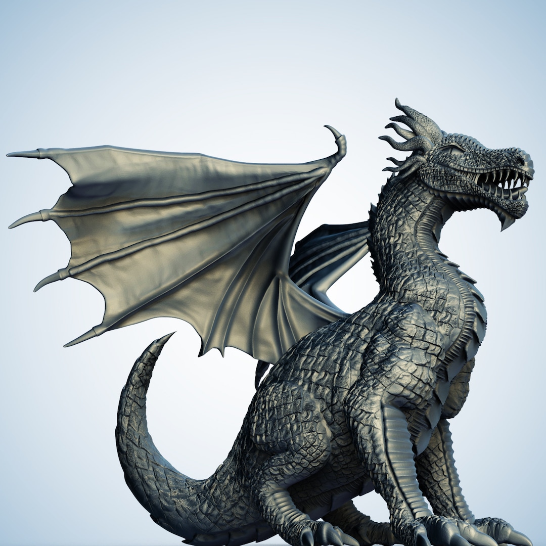 Flying Dragon Animal | Dnd Miniature Mini | STL Format 3D Printable ...
