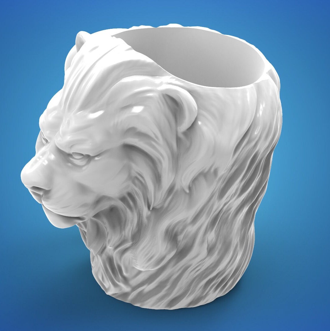 Lion Head Mug STL Format 3D Printable Ready File - Etsy