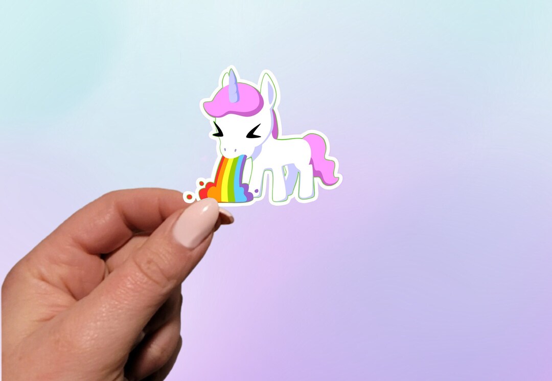 Univomit Sticker | Unicorn Vomit Sticker | Funny Unicorn Sticker ...