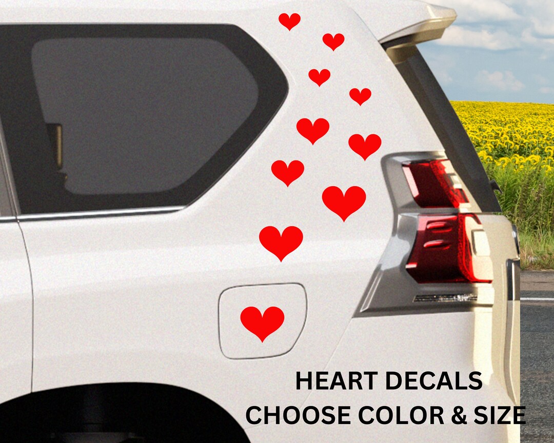 Heart Decal for Car Heart Car Sticker Heart Decal for Water Bottle ...