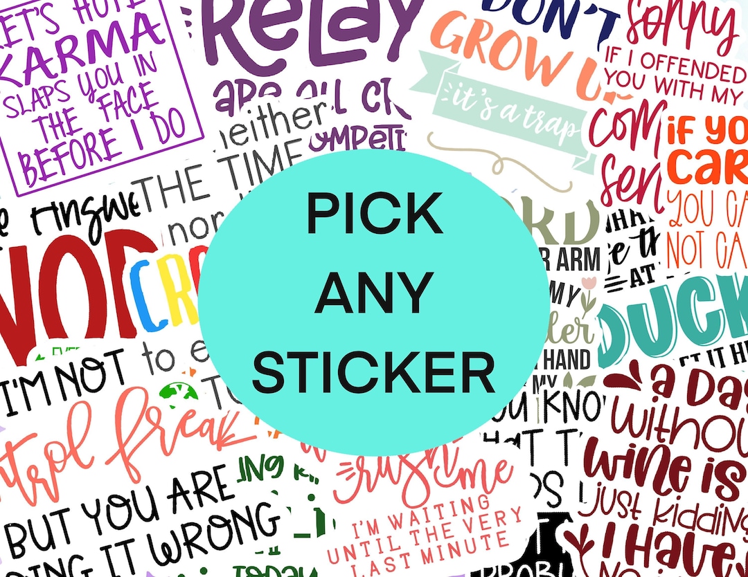 Pick Any Sticker | Funny Stickers | Funny Panner Sticker | Funny Water ...