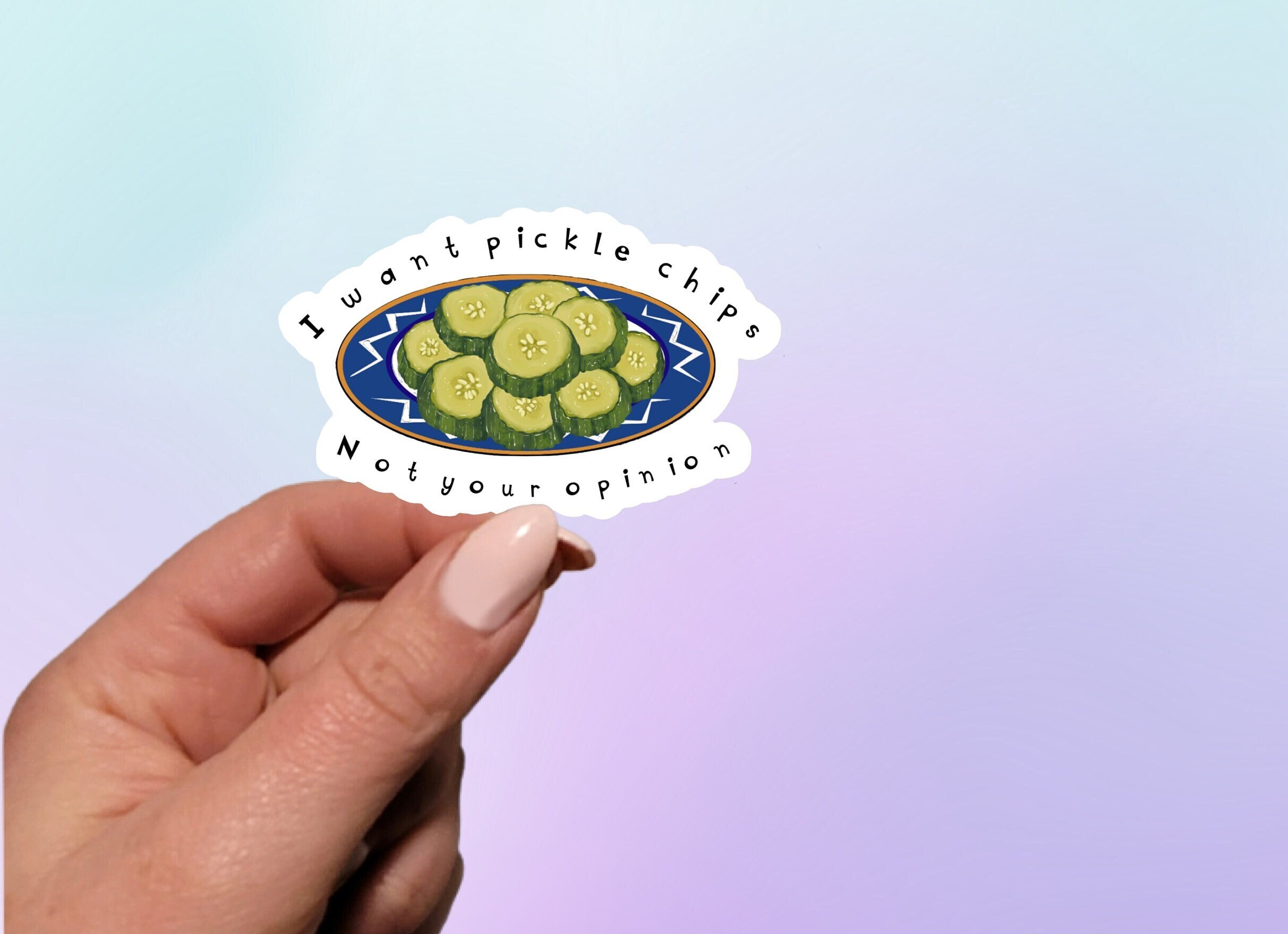 I Want Pickle Chips Not Your Opinion Sticker Funny Pickle - Etsy