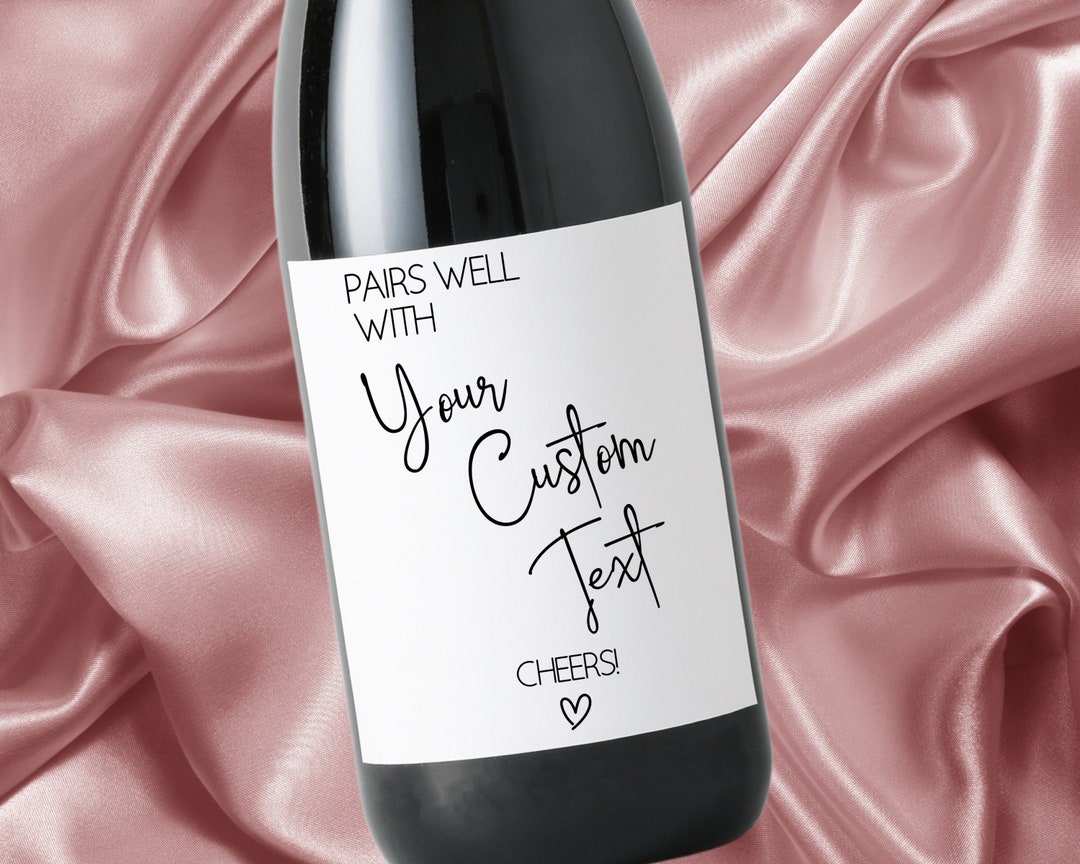 Custom Text Wine Label | Personalized Wine Bottle Label | Custom Wine Bottle Label | Pairs Well ...