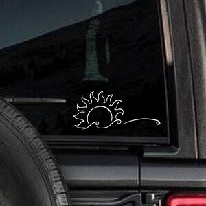 Sun and Wave Car Decal | Wave Decal | Sun Decal | Pretty Car Decal ...