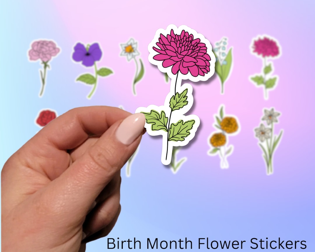 Birth Flower Stickers | Flower Sticker | Birth Month Sticker | Mama ...