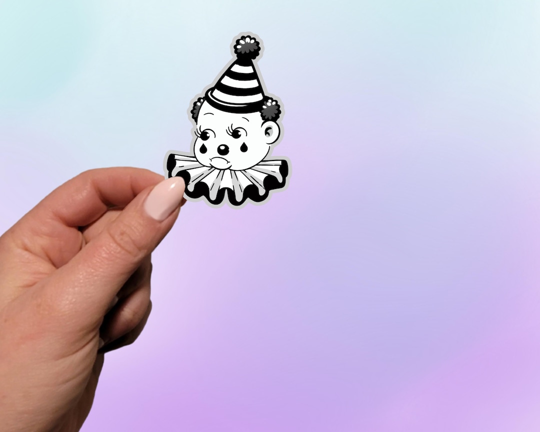 Sad Kewpie Clown Sticker: Waterproof Kewpie Laptop Decal - Etsy