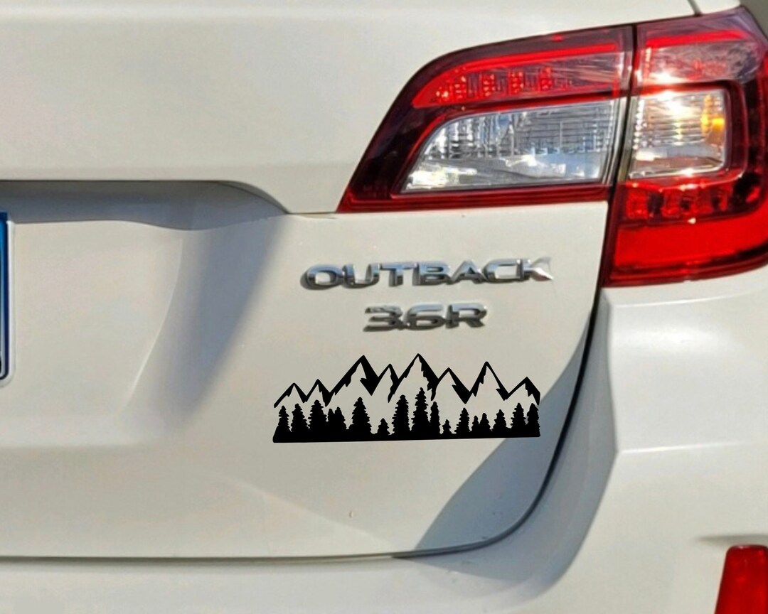 Mountains Car Decal | Mountain Trees Car Sticker | Adventurer Sticker ...