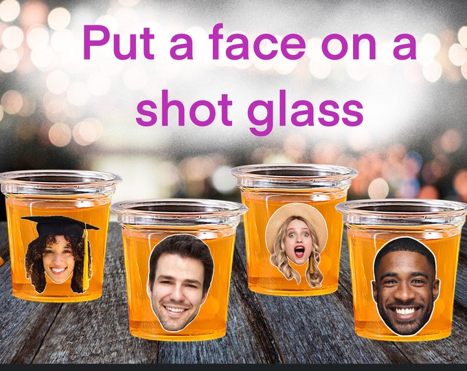 Face Shot Glasses Bachelorette Party Cups Favors Groom Head Drink ...