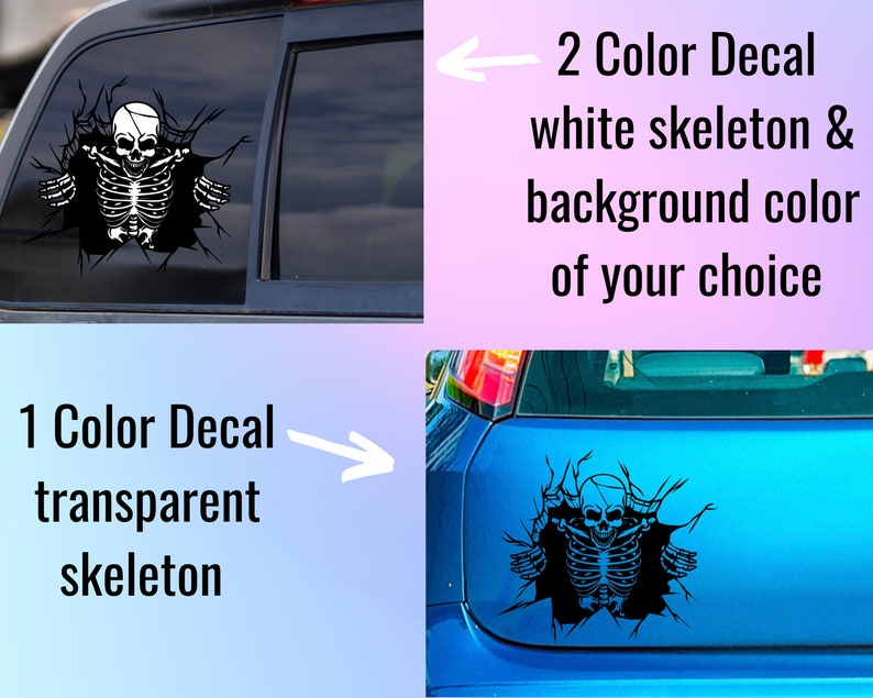 Skeleton Decal | Truck Window Decal | Skeleton Decal for Car | Goth Car ...