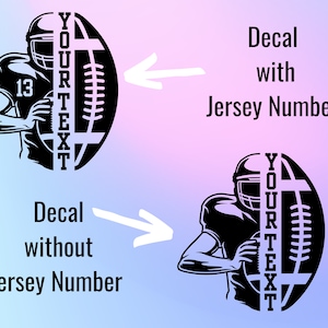 Personalized Football Decal | Football Sticker With Name and Number ...