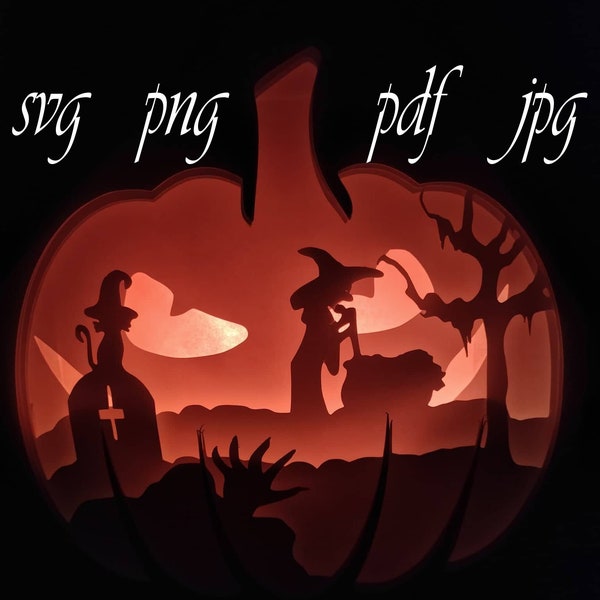 Halloween Pumpkin Shadow Box - Etsy