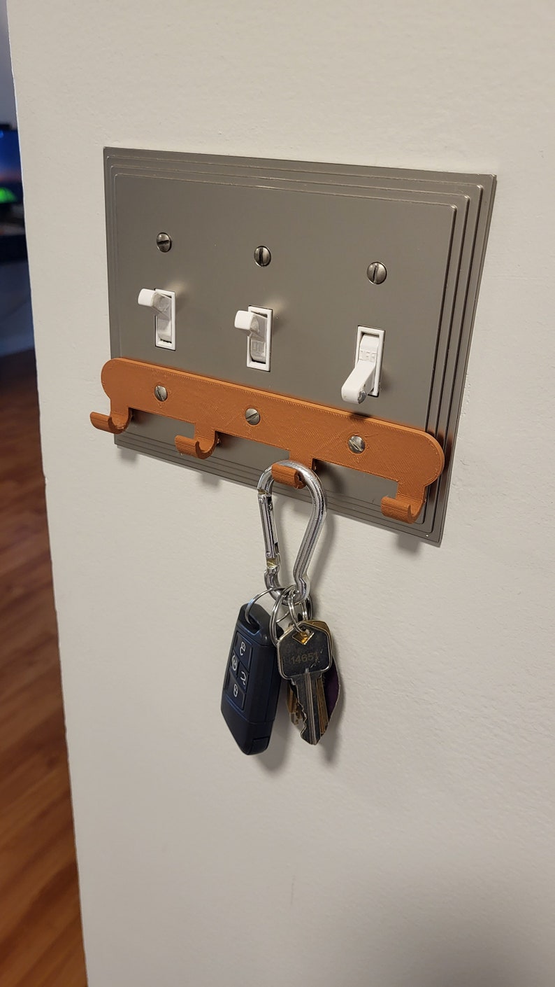 Triple Light Switch Addon Bar With Hooks for Keys. 3d-printed - Etsy