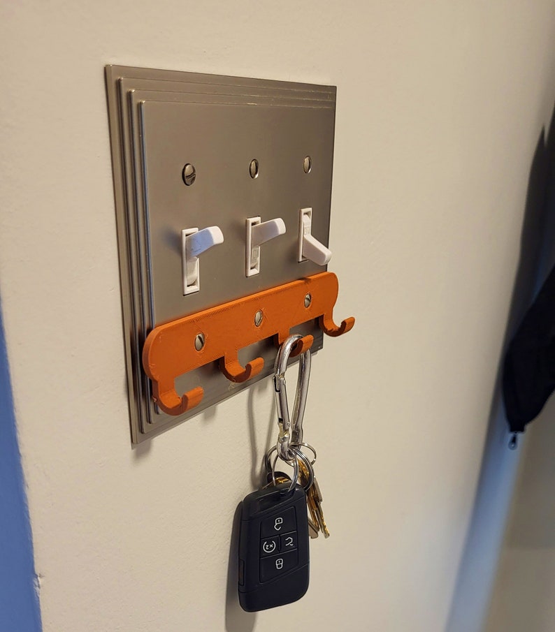 Triple Light Switch Addon Bar With Hooks for Keys. 3d-printed - Etsy