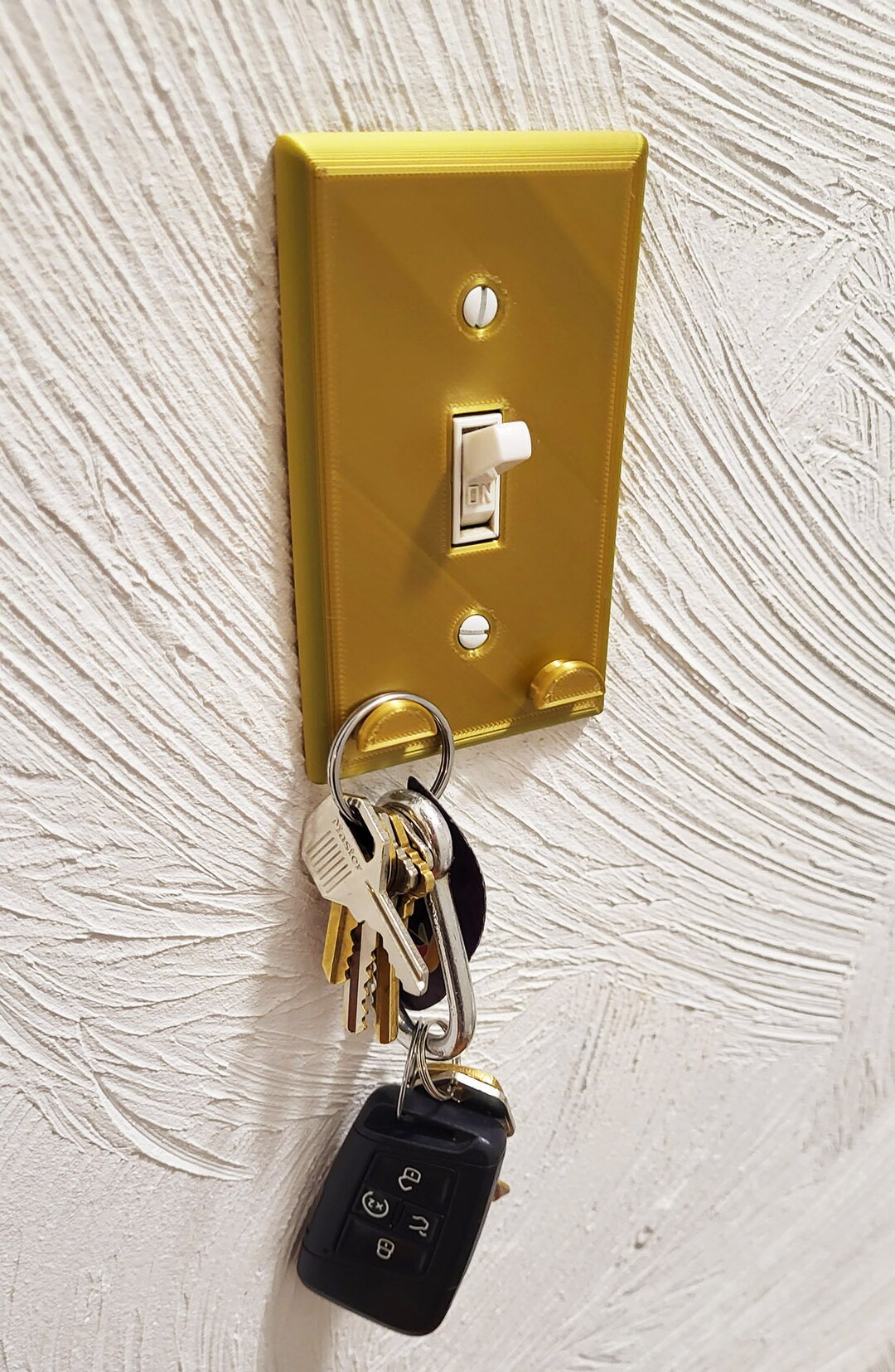 Single Light Switch With Hooks for Keys. 3D Printed Single Gang Switch ...