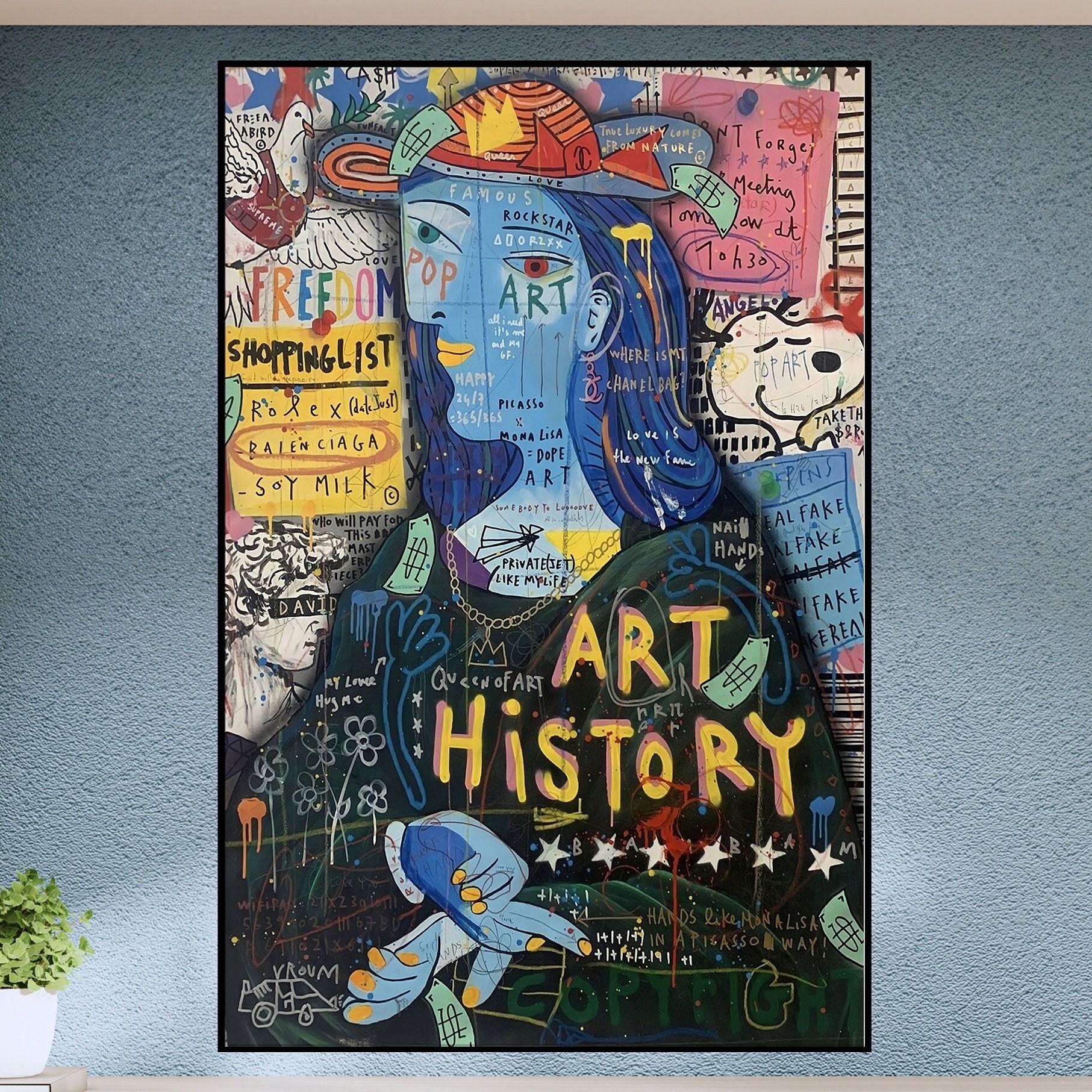 Picasso Mona Lisa Cubism Blue 100% Hand Painted Oil - Etsy