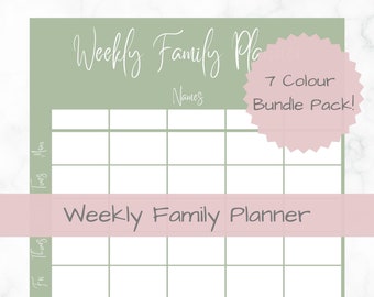 EDITABLE Weekly FAMILY PLANNER Command Center | Family Planner ...