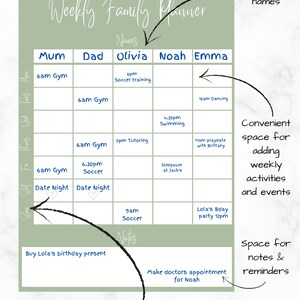Weekly FAMILY PLANNER | Family Planner | Printable Family Calendar ...