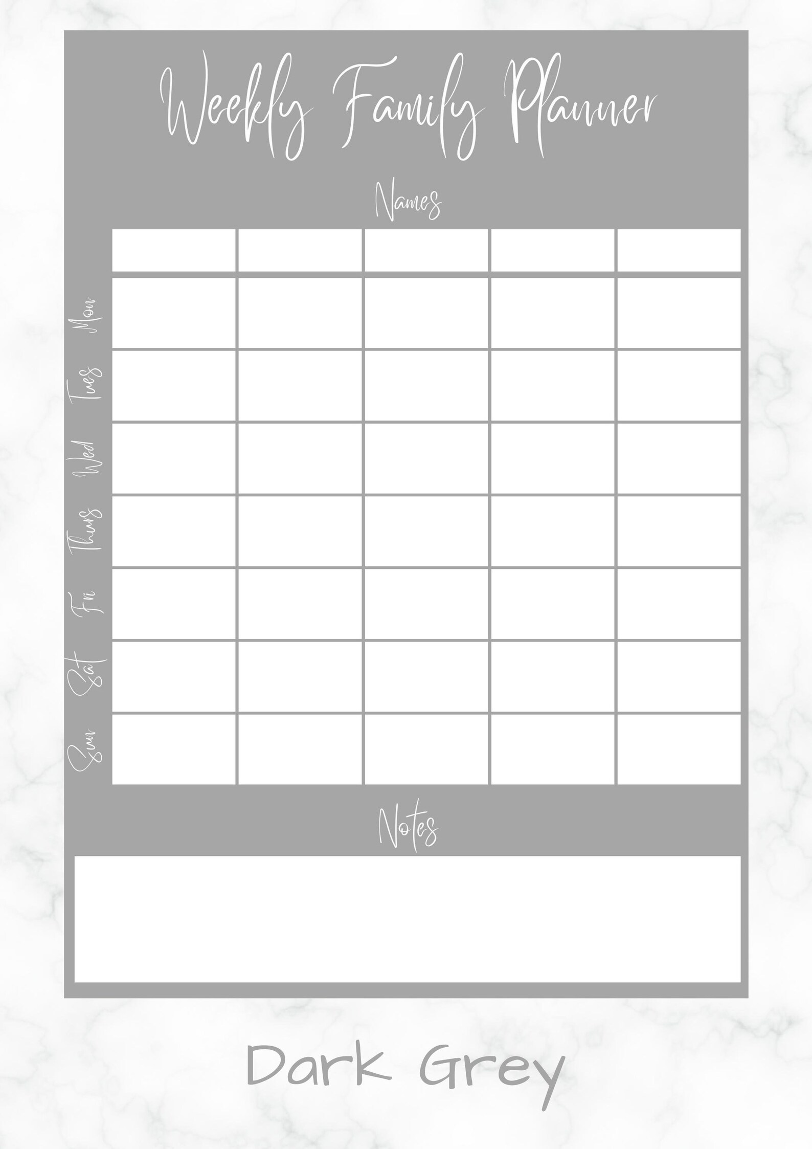 Weekly FAMILY PLANNER | Family Planner | Printable Family Calendar ...