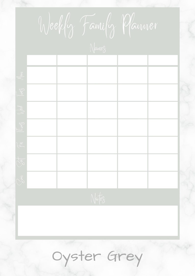 Weekly FAMILY PLANNER | Family Planner | Printable Family Calendar ...