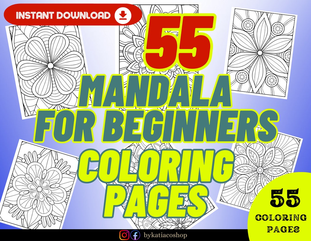 MANDALA FOR BEGINNERS Coloring Pages Mandala Coloring Book - Etsy