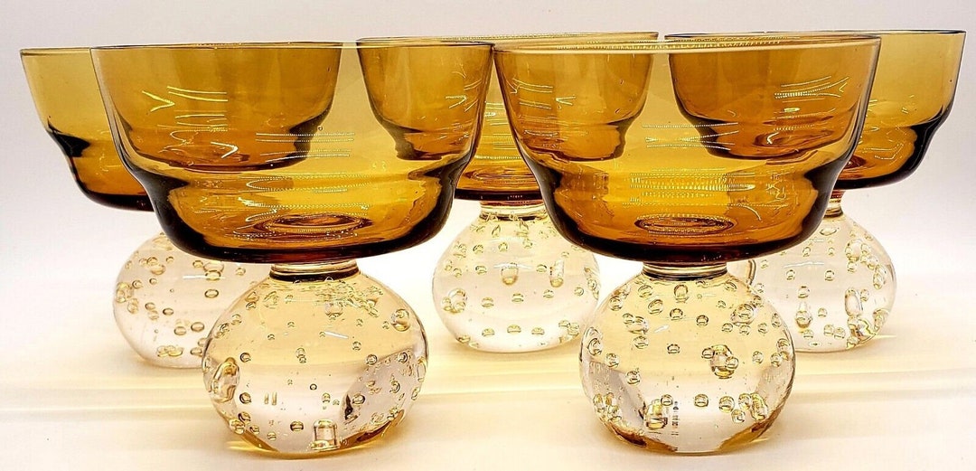Set of 5 Carl Erickson Bullicante Amber Hand Blown Glass - Etsy